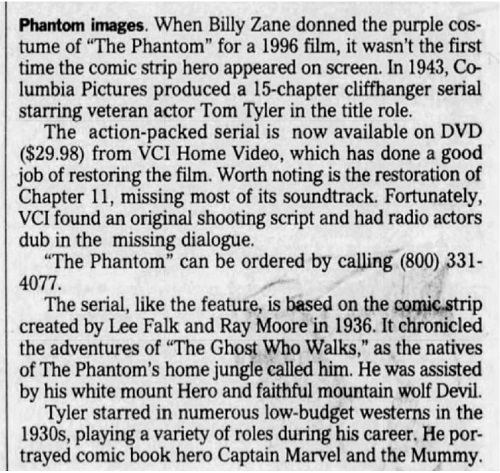 The Phantom Serial VHS & DVD – USA