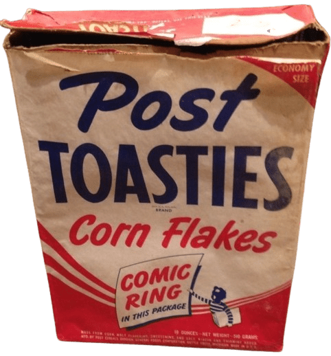 Post’s Toasties Corn Flakes Cereal Box