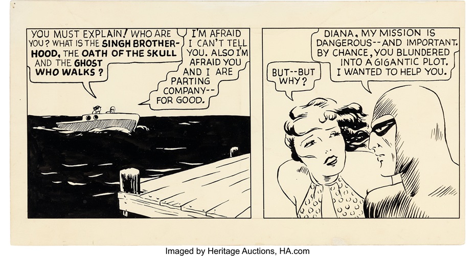 Original Ray Moore Phantom Comic Strip Art From 1936 At Auction